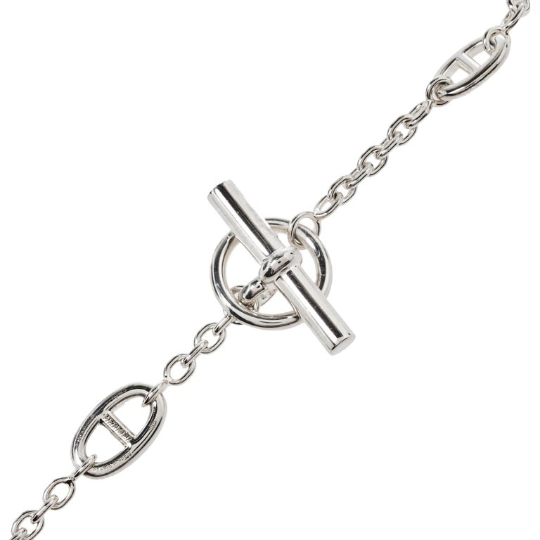 Hermès Sterling Silver Farandole Long Toggle Necklace at 1stDibs