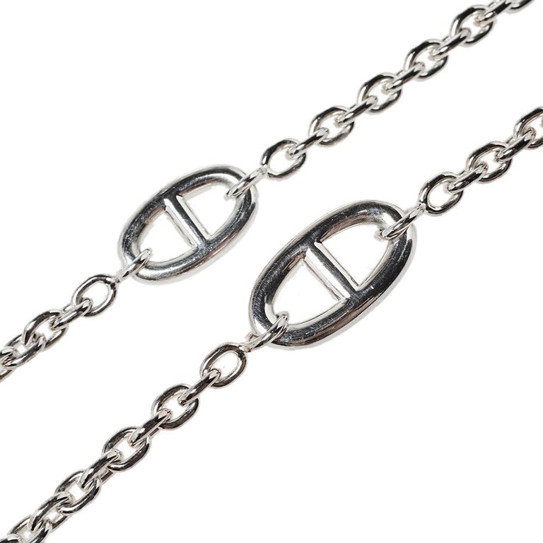 Hermès Sterling Silver Farandole Long Toggle Necklace at 1stDibs