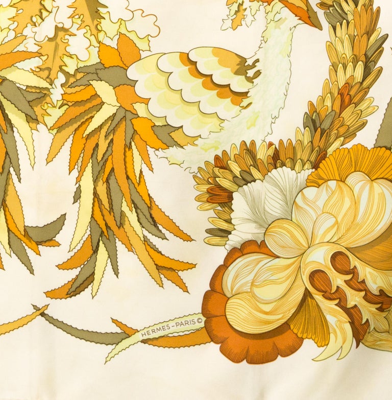 Hermes Tahiti by Cathy Latham Silk Scarf For Sale at 1stDibs