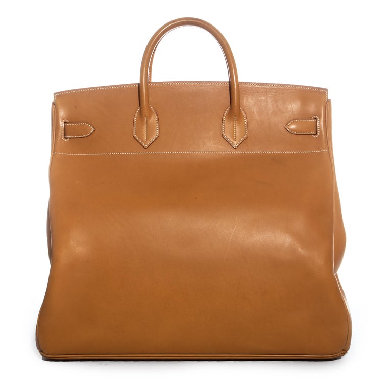 Hermes Tan leather HAC Birkin bag, size 45, c. 1998 at 1stDibs