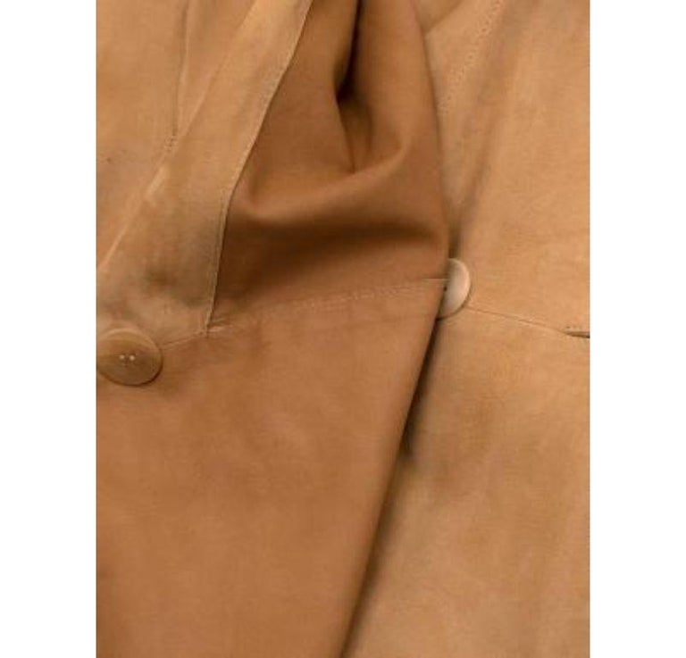 Hermes Tan Suede Leather Trim Relaxed Fit Suit For Sale at 1stDibs