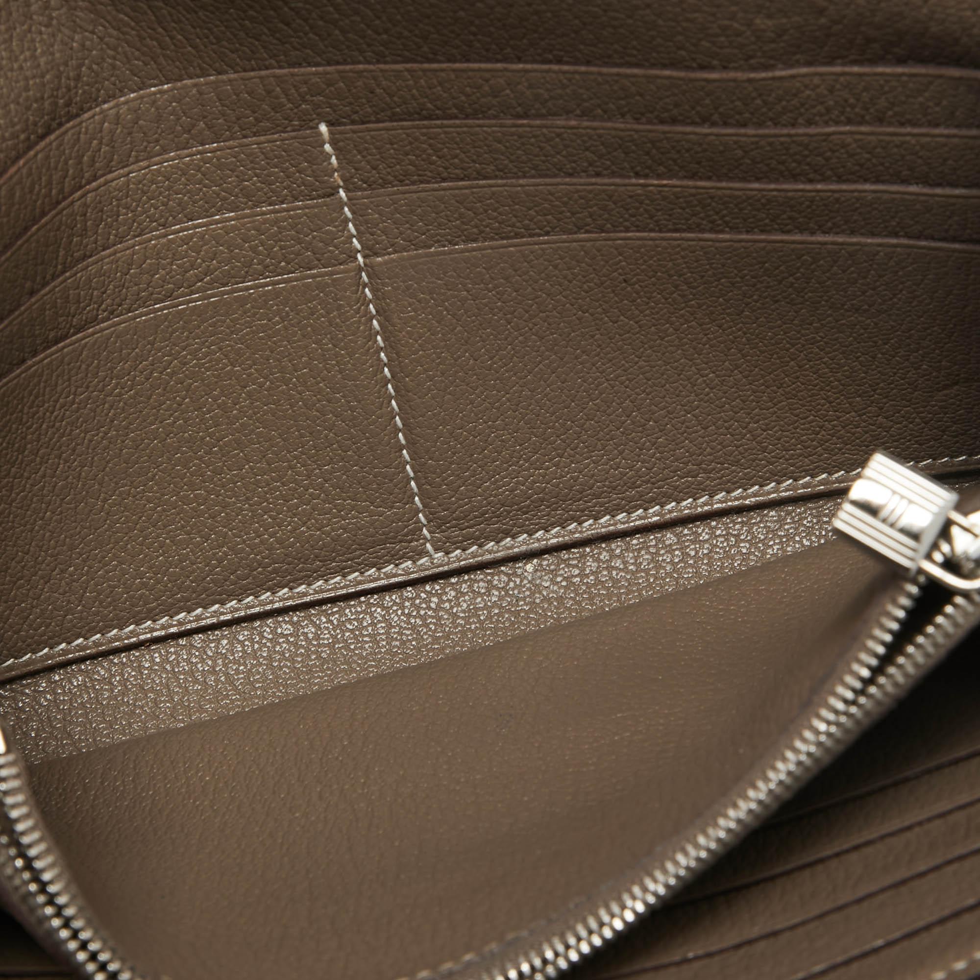 Hermes Taupe Chevre Leather Kelly Classic Wallet For Sale at 1stDibs