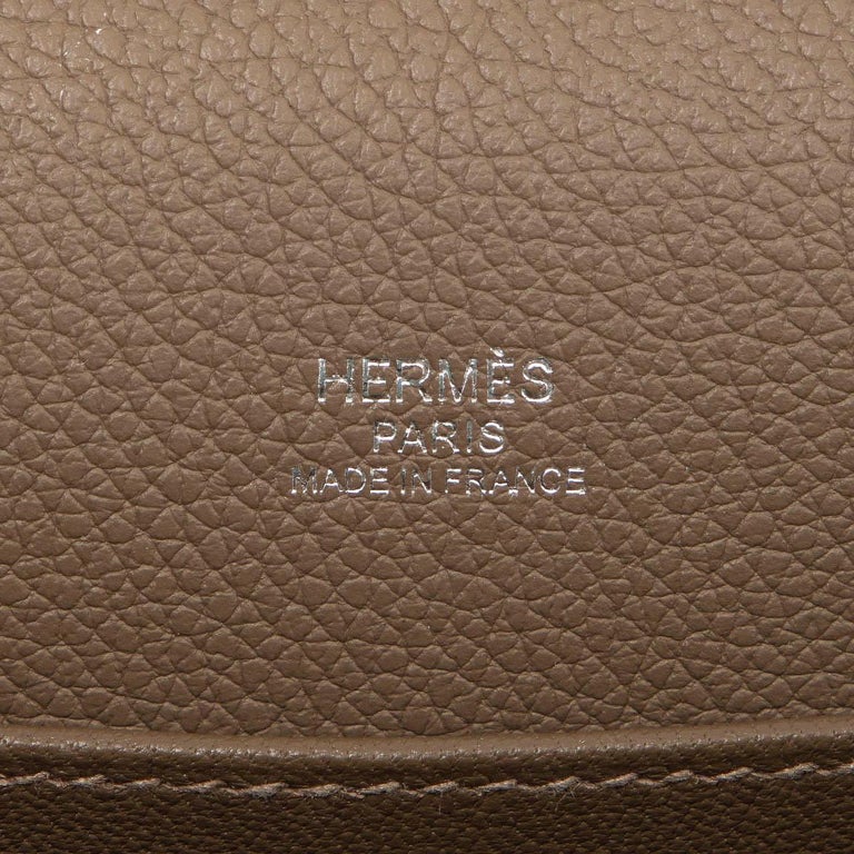 HERMES taupe Evercolor leather MINI ROULIS 18 Shoulder Bag Phw For Sale ...