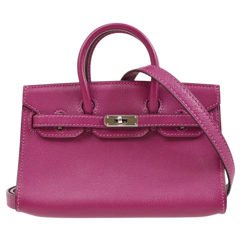 HERMES Tiny Birkin Pink Fuchsia Swift Leather Palladium Top Handle ...