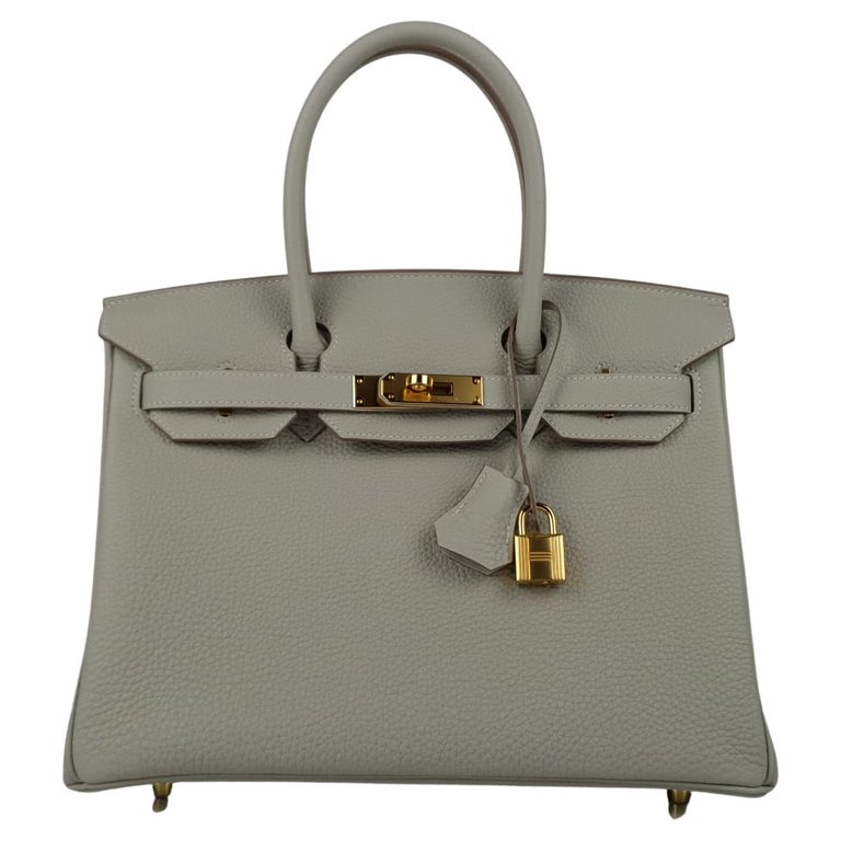 Hermes Togo Gris Perle Gold hardware Birkin 30 For Sale at 1stDibs