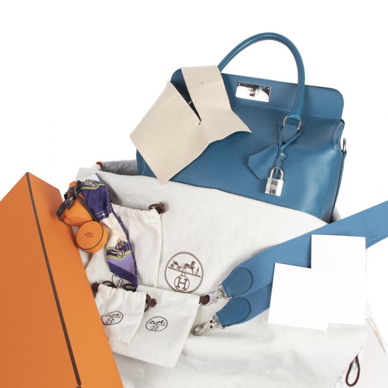Hermès Toolbox 33 Veau Evercolor Bleu De Galice at 1stDibs