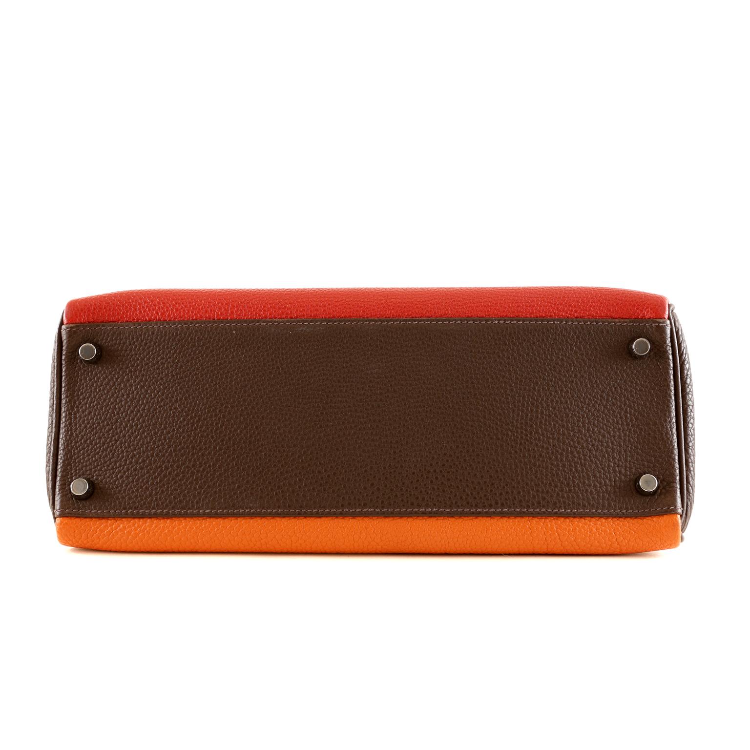 Hermès Tri Color Togo Leather 32 cm Kelly Bag - Limited Edition For ...