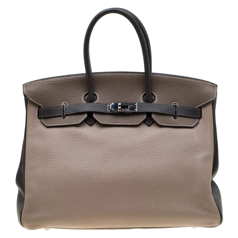 Hermes Tri Color Togo Leather Palladium Hardware Birkin 35 Bag For Sale ...