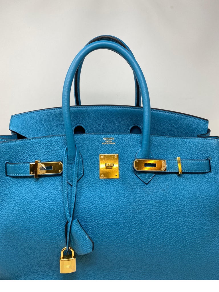 Hermes Turquoise Birkin 35 Bag at 1stDibs
