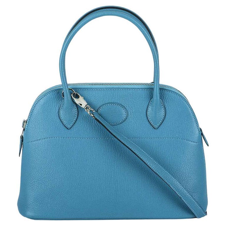 Hermés Turquoise Chevre Mysore Bolide 27 at 1stDibs