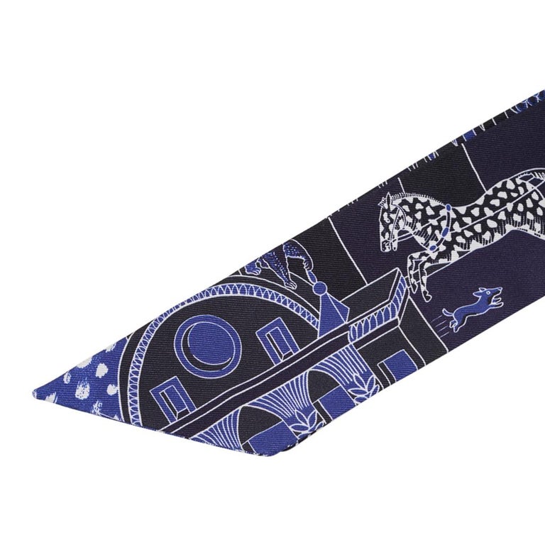 Hermes Twilly Animapolis Marine and Royal Bleu Set of 2 New w/Box at ...