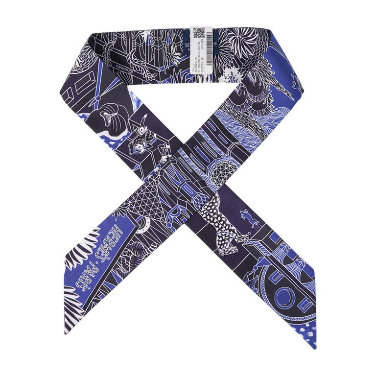 Hermes Twilly Animapolis Marine and Royal Bleu Set of 2 New w/Box at ...