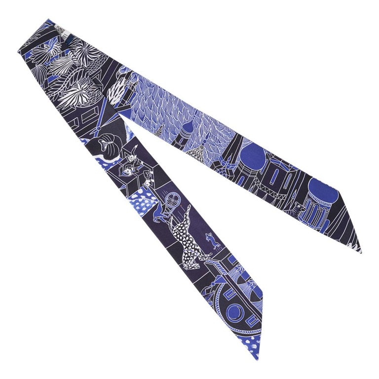 Hermes Twilly Animapolis Marine and Royal Bleu Set of 2 New w/Box at ...