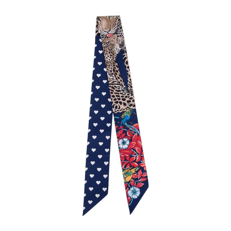 Hermes Twilly Jungle Love Love Marine / Rouge / Brun New w/ Box at ...