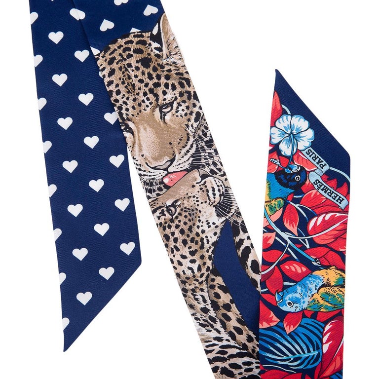 Hermes Twilly Jungle Love Love Marine / Rouge / Brun New w/ Box at ...