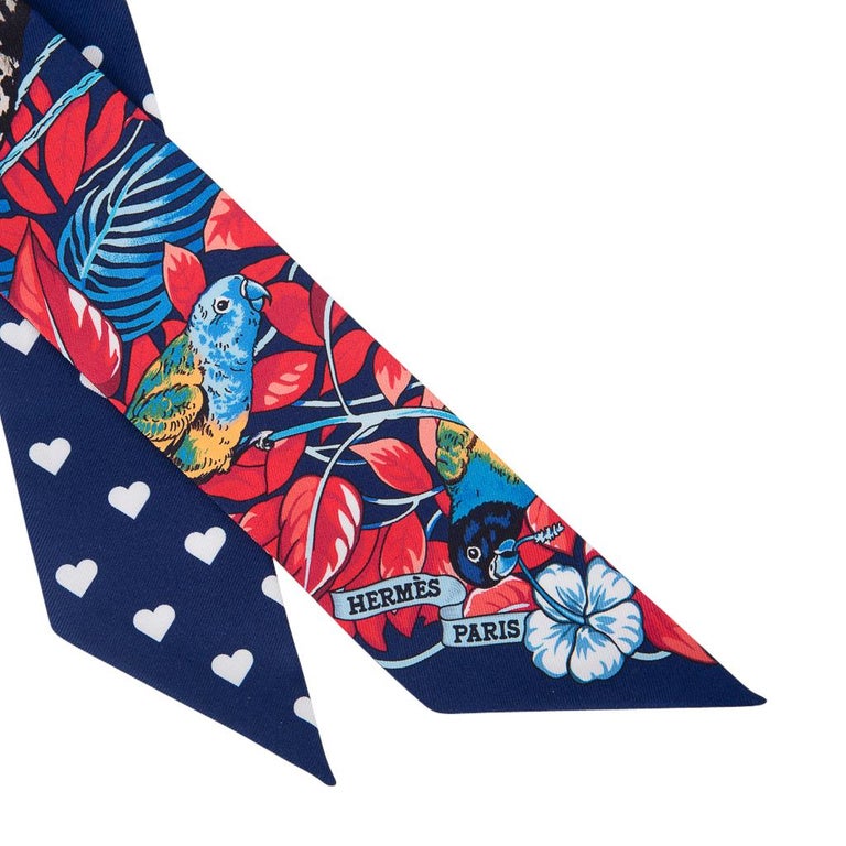 Hermes Twilly Jungle Love Love Marine / Rouge / Brun New w/ Box at ...