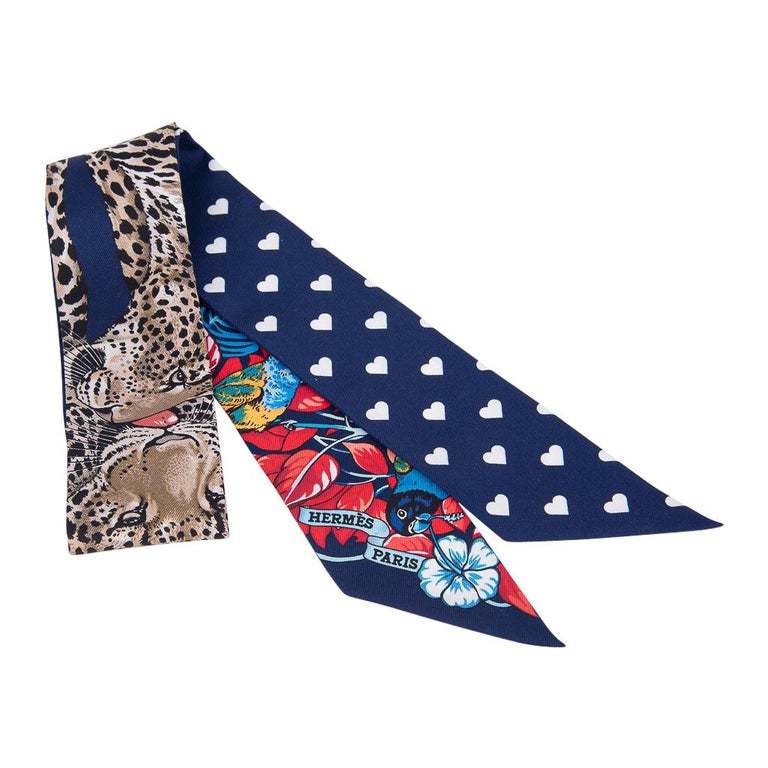 Hermes Twilly Jungle Love Love Marine / Rouge / Brun New w/ Box at ...