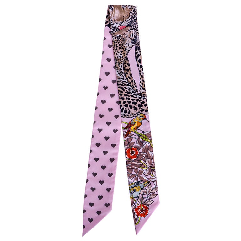 Hermes Twilly Jungle Love Love Rose Pale / Etoupe New w/Box at 1stDibs