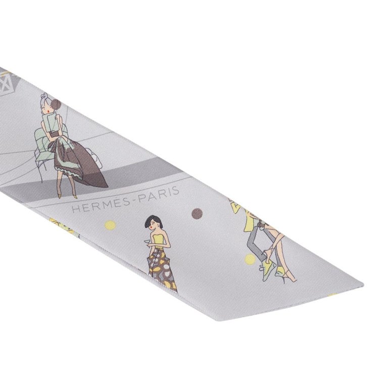 Hermes Twilly Ex-Libris Les Parisiennes Gris Perle / Juane Soufre Set of 2 at 1stDibs | ex ...