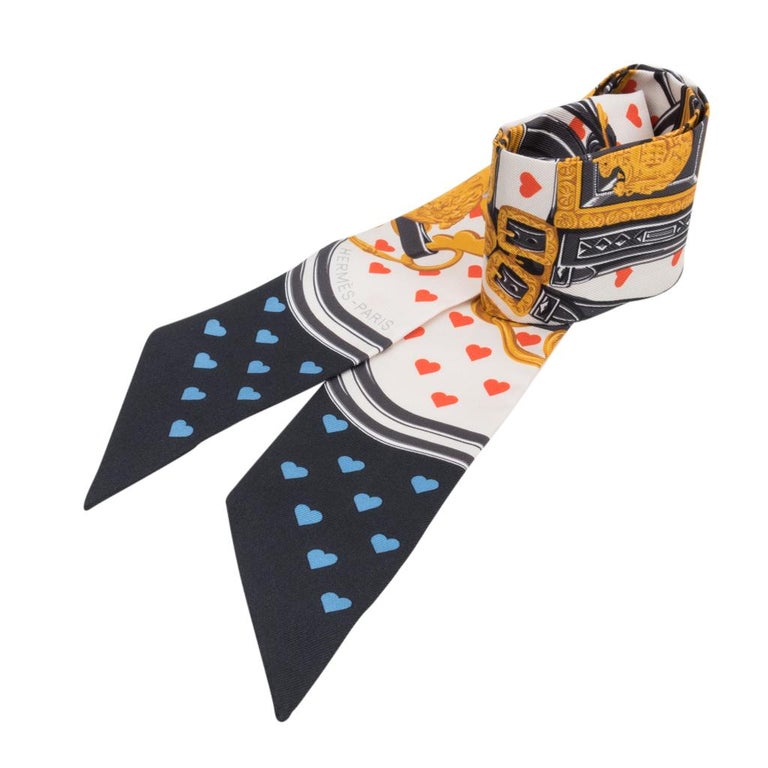 Hermes Twilly Love Heart Brides De Gala Blanc Blue Limited Edition Set ...