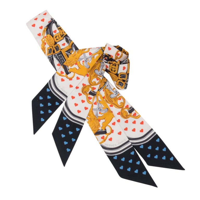 Hermes Twilly Love Heart Brides De Gala Blanc Blue Limited Edition Set ...