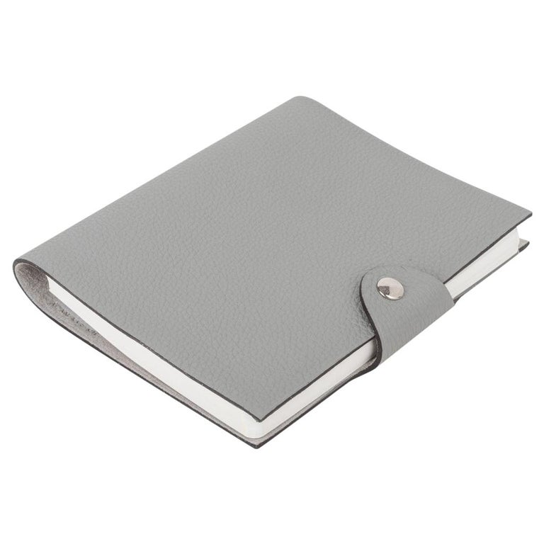 Hermes Ulysse Notebook Cover Gris Mouette PM Model with Lined Paper ...