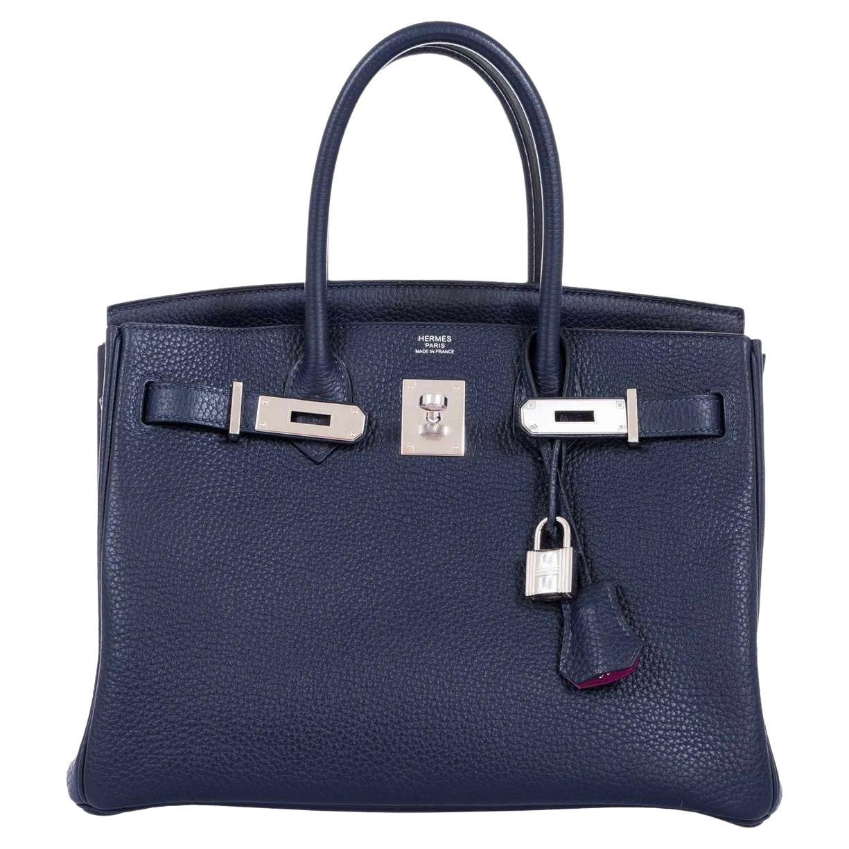 Hermes Verso Blue Nuit and Rose Pourpre Ltd Edition Birkin 30 PHW For ...