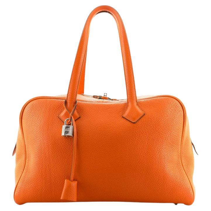 Hermes Victoria II 35 Light Brown Grizzly/Barenia Leather at 1stDibs