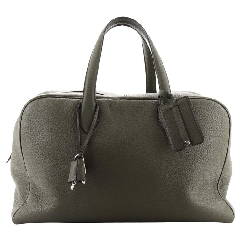 Hermes Victoria II Travel Handbag Clemence 43 For Sale at 1stDibs