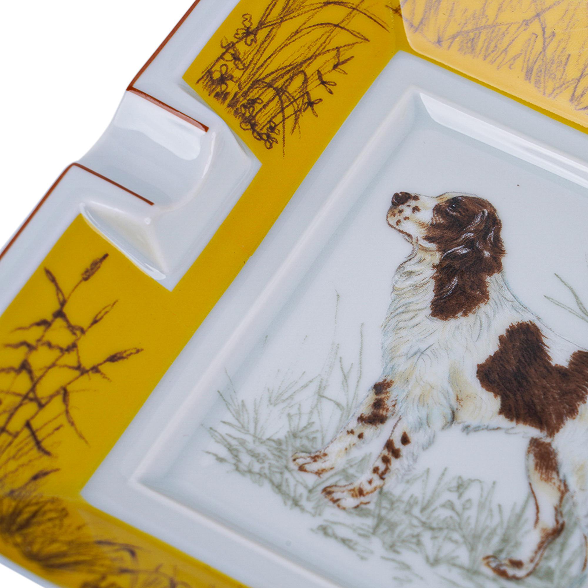 Hermes Vintage Ashtray English Springer Spaniel Limoges Porcelain New w ...