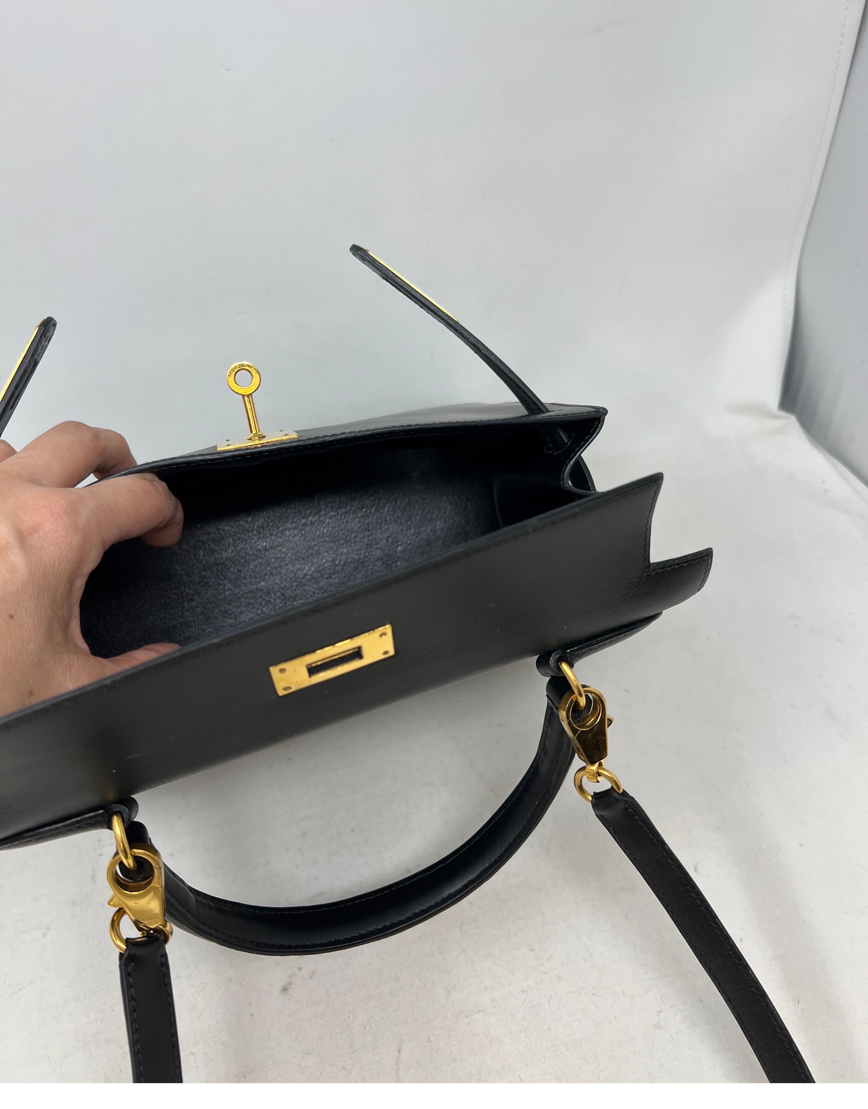 Hermes Vintage Black Kelly 28 Bag For Sale at 1stDibs