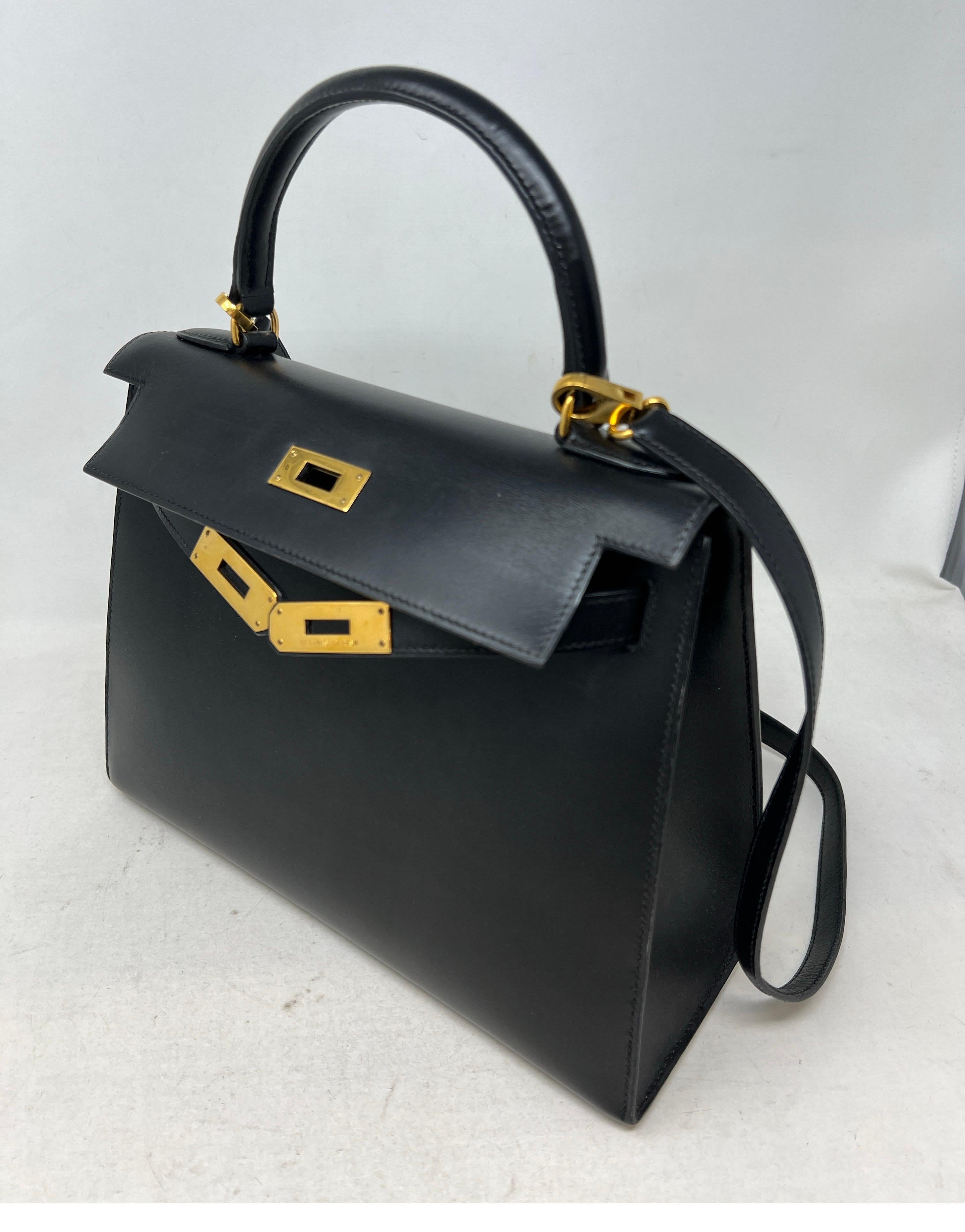 Hermes Vintage Black Kelly 28 Bag For Sale at 1stDibs