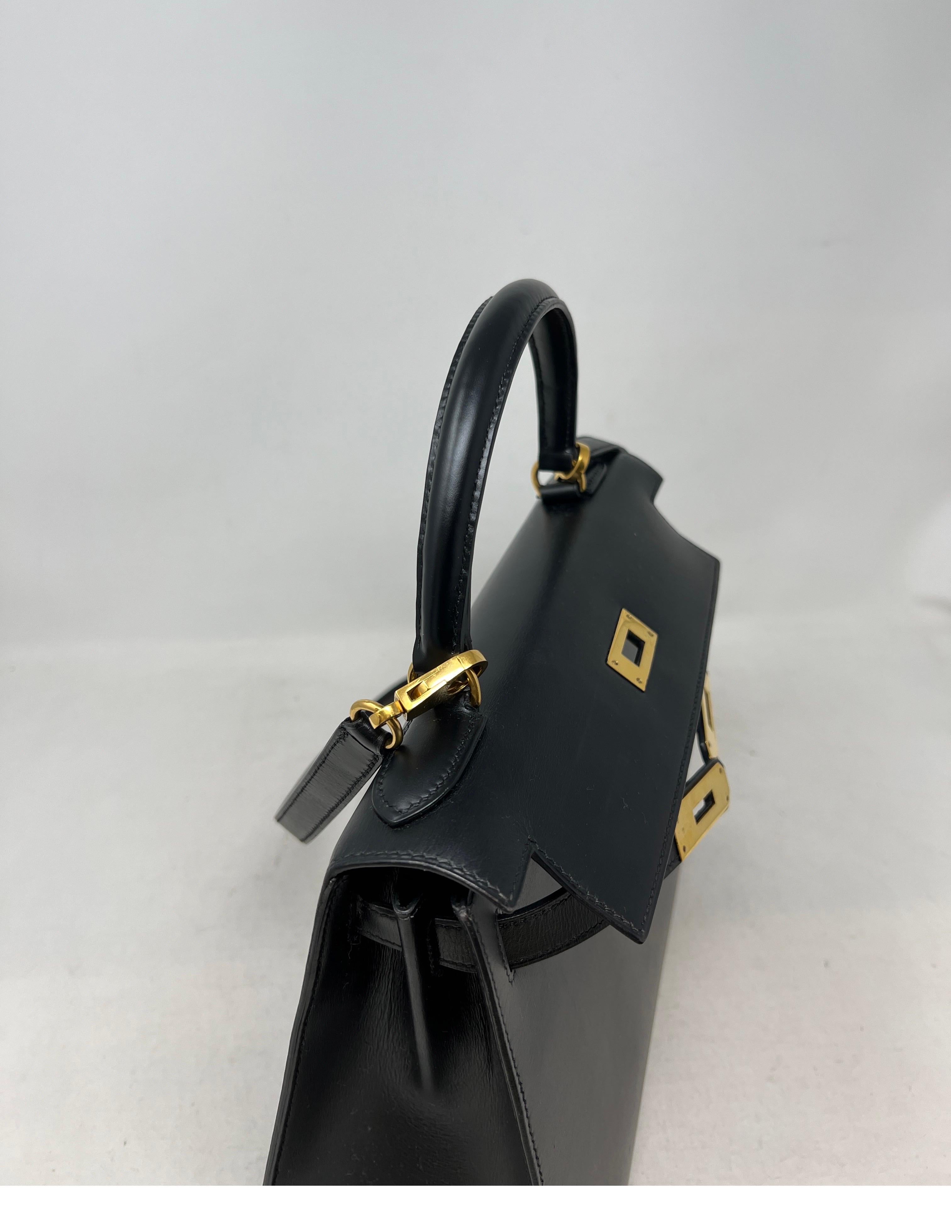 Hermes Vintage Black Kelly 28 Bag For Sale at 1stDibs