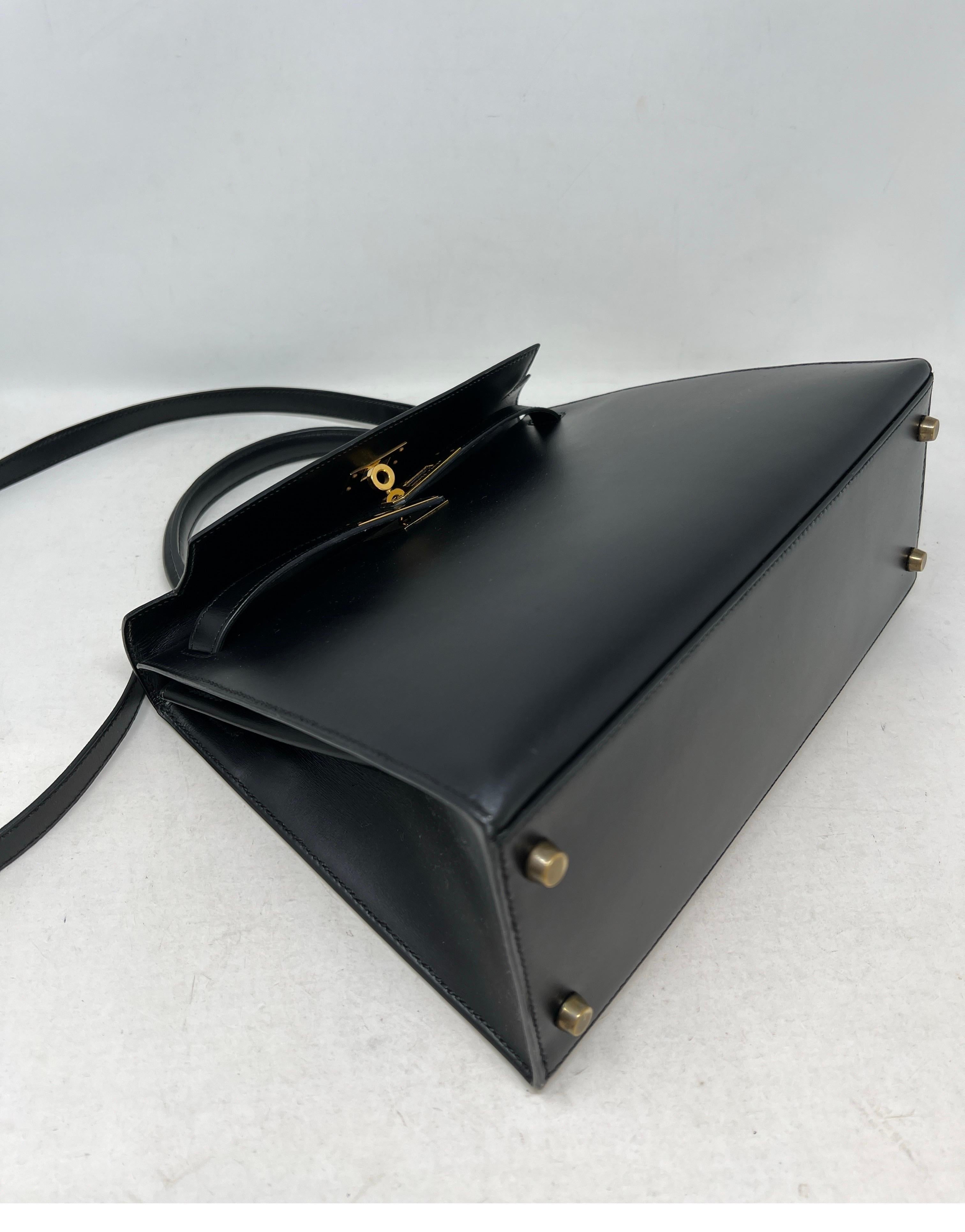 Hermes Vintage Black Kelly 28 Bag For Sale at 1stDibs