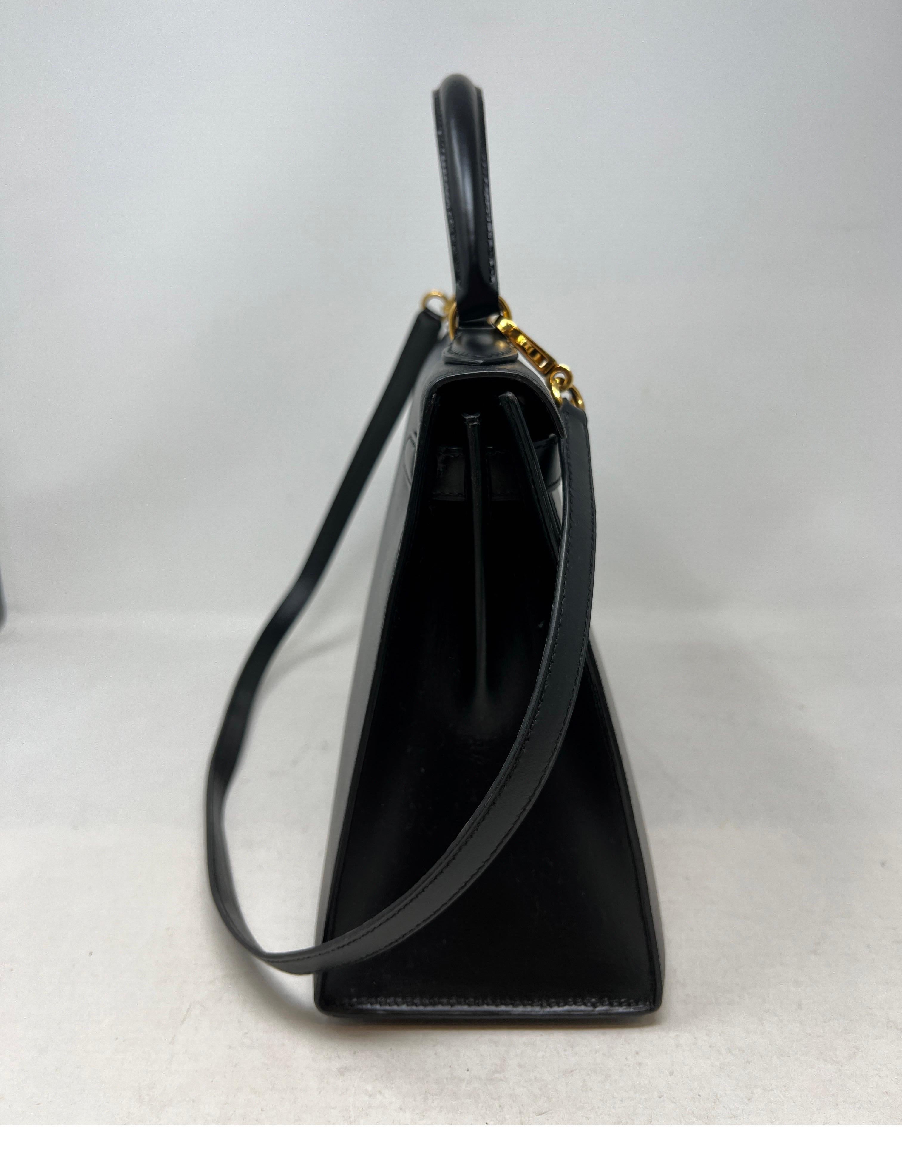 Hermes Vintage Black Kelly 28 Bag For Sale at 1stDibs