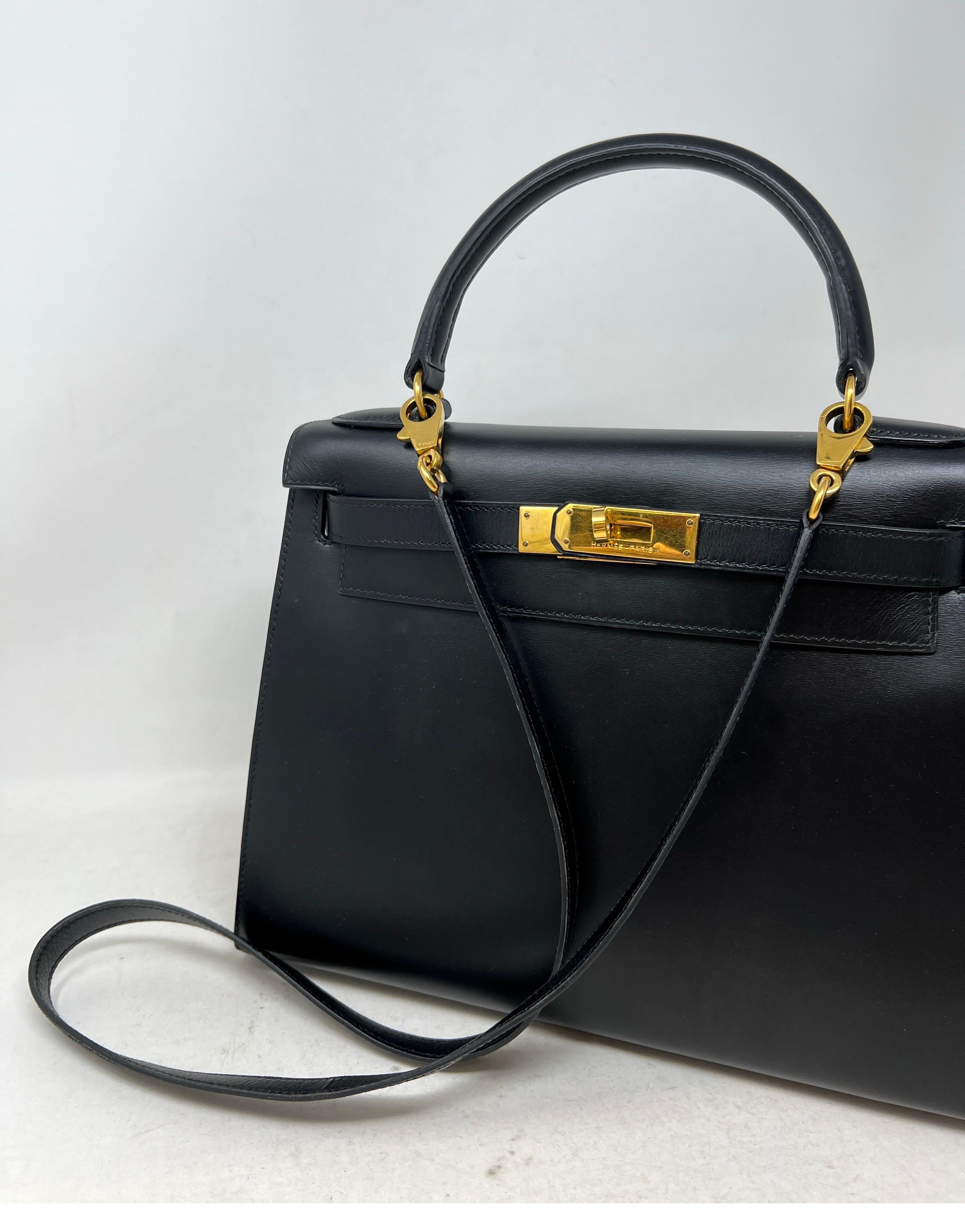 Hermes Vintage Black Kelly 28 Bag For Sale at 1stDibs
