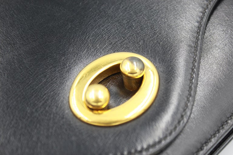 Hermes Vintage Boutonnière Bag in black leather at 1stDibs