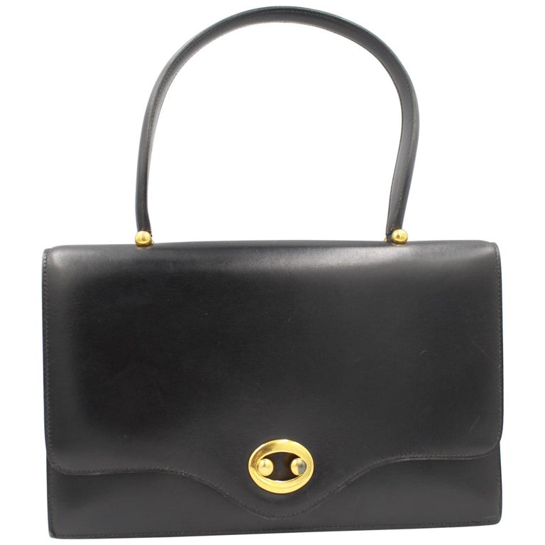 Hermes Vintage Boutonnière Bag in black leather at 1stDibs