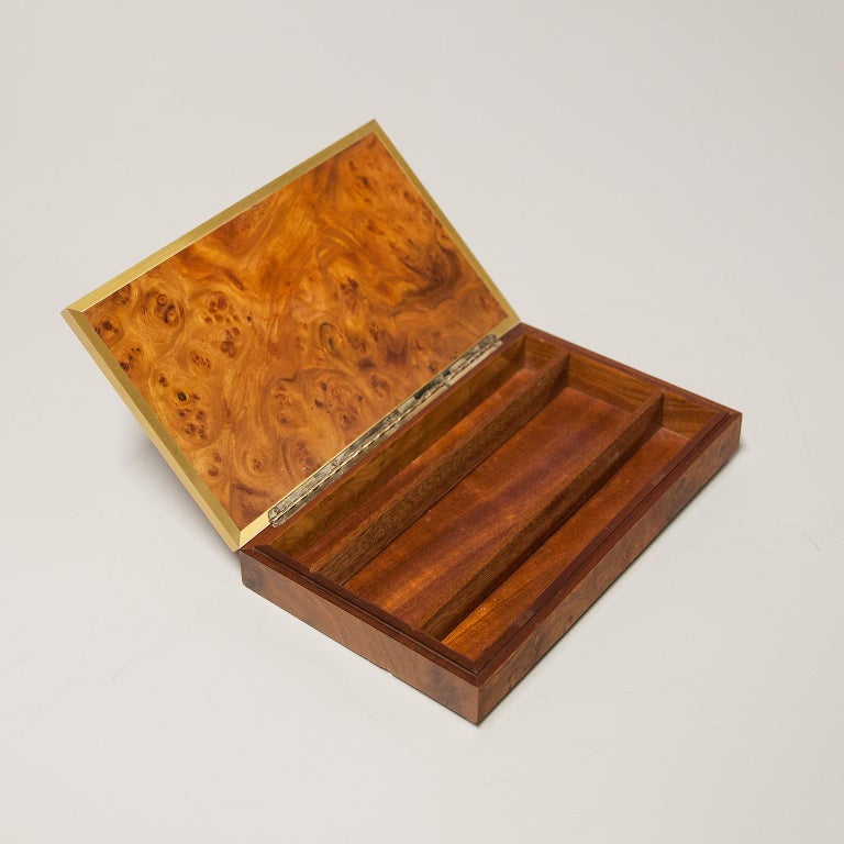 Hermes Vintage Burl Wood Poker Chip Box 1970s For Sale at 1stDibs