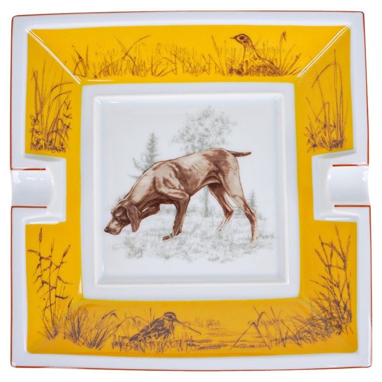 Hermes Vintage Change Ashtray Braque Allemand Limoges Porcelain New w ...