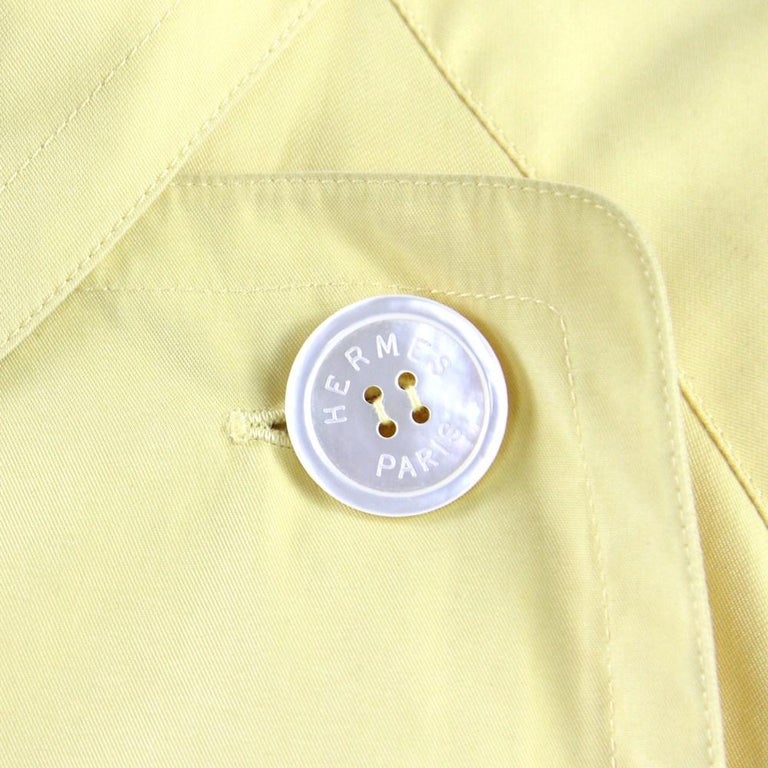 Hermès Vintage pastel yellow 80s mid-length upcycled trench coat For ...