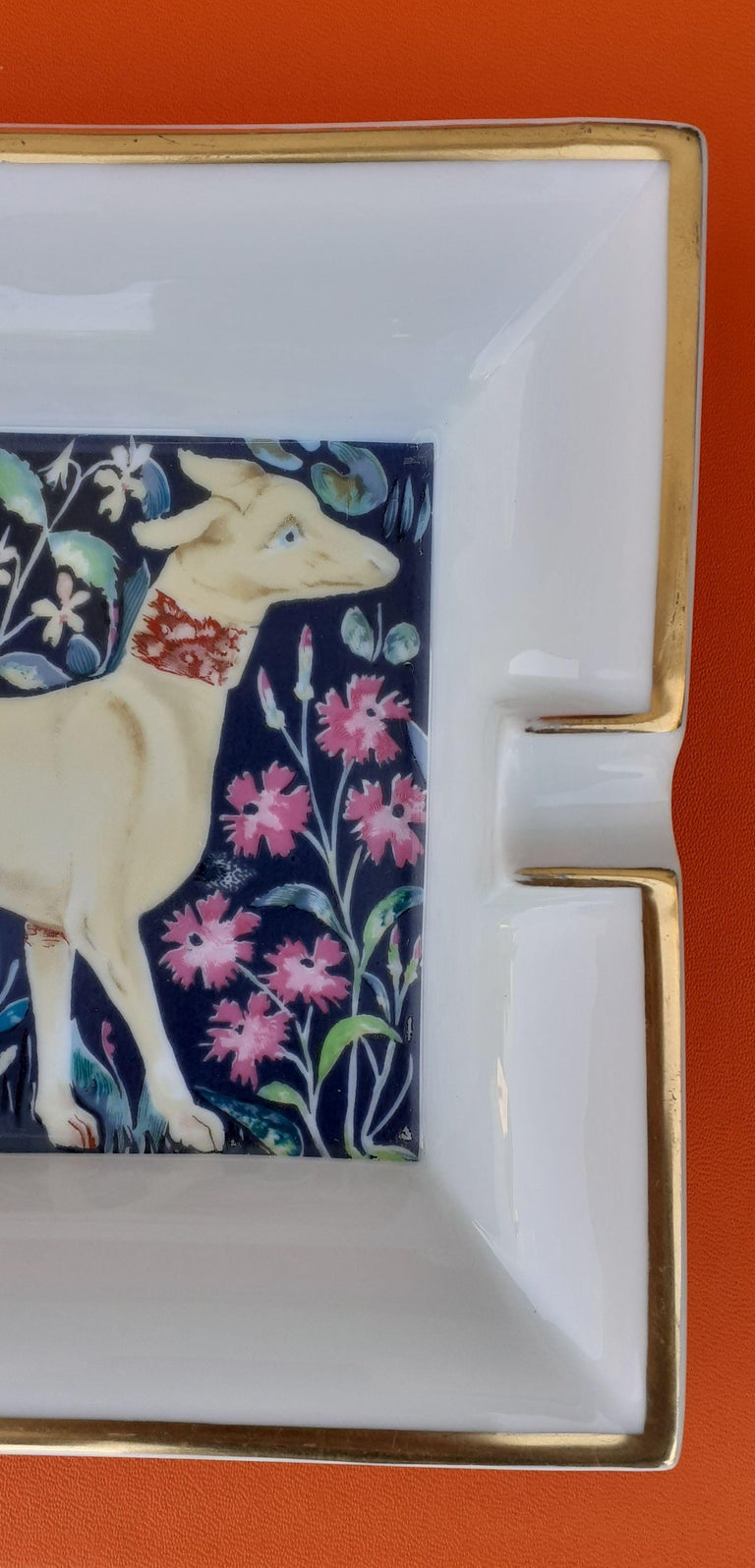 Hermès Vintage Porcelain Ashtray Change Tray Greyhound Dog Porcelain ...