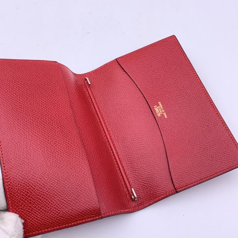 Hermes Vintage Red Leather Simple Agenda Notebook Cover For Sale at 1stDibs