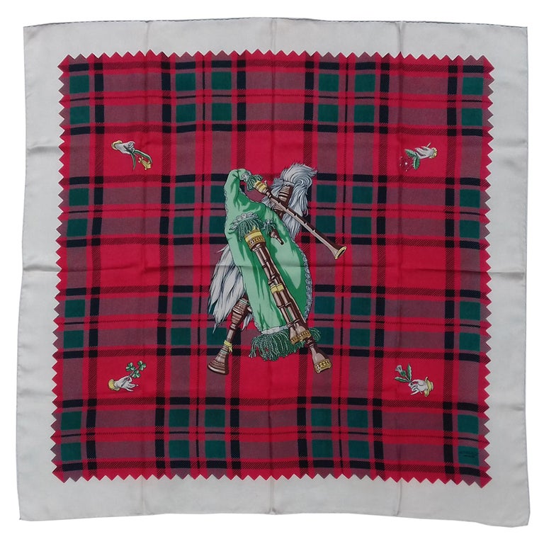 Hermès Vintage Silk Scarf BAG-PIPE Cornemuse United Kingdom Grygkar ...