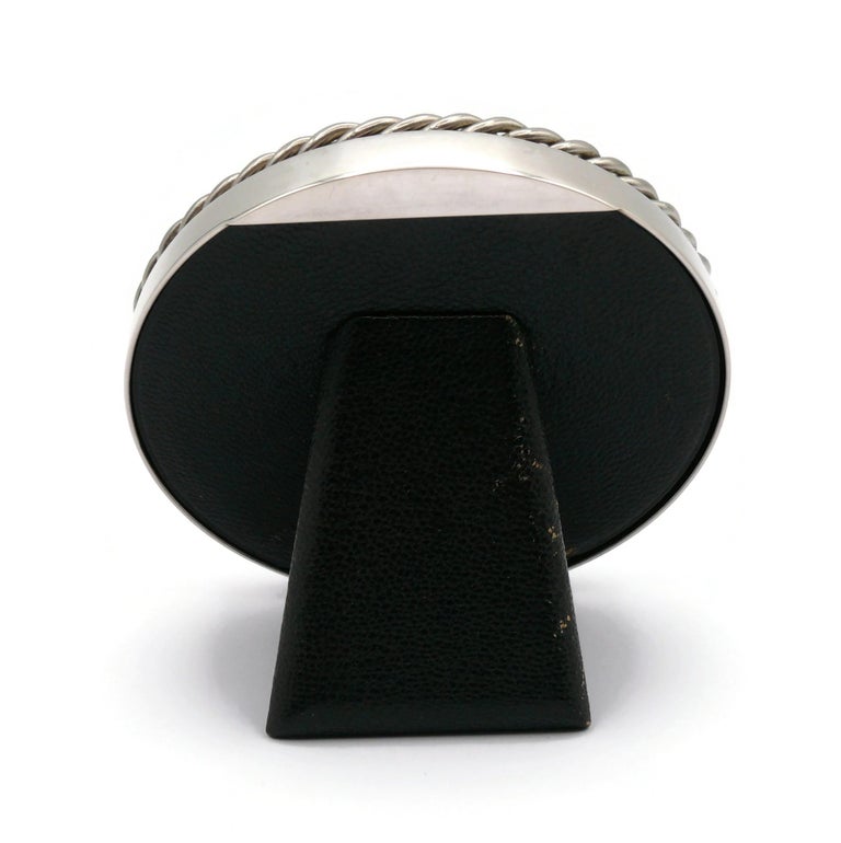 HERMES Vintage Silver Plate Chain Link Photograph Frame For Sale at 1stDibs