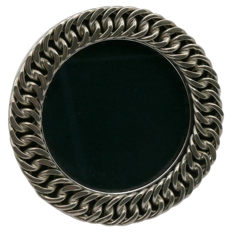 HERMES Vintage Silver Plate Chain Link Photograph Frame For Sale at 1stDibs