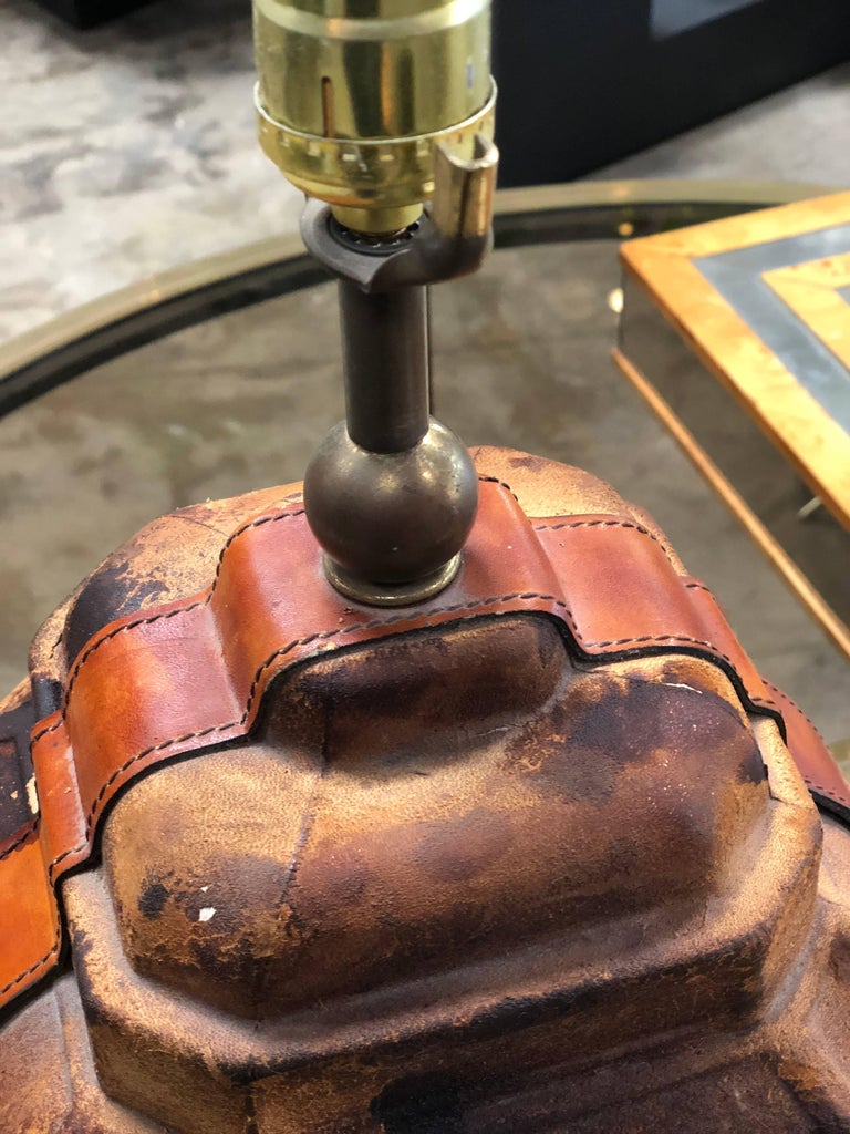 Hermes Vintage Table Leather Lamp, 1960s at 1stDibs