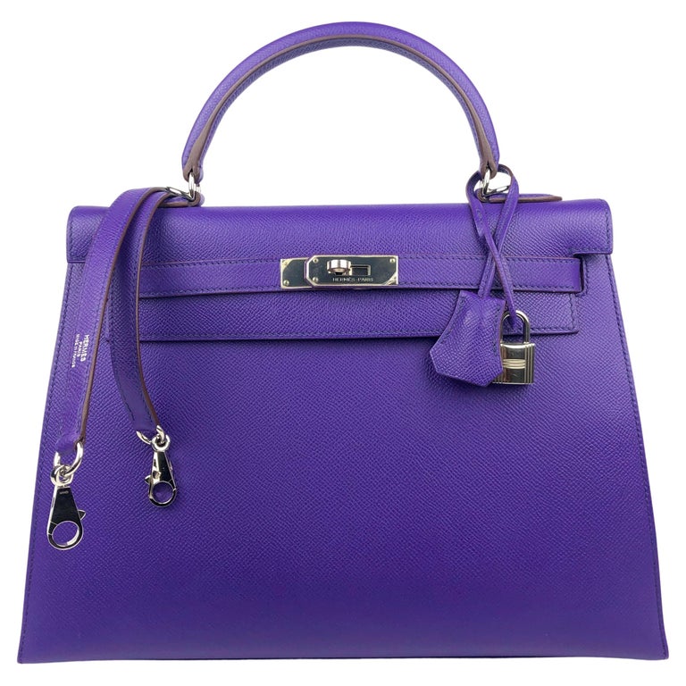 Hermès Violet Epsom 32 cm Kelly Sellier For Sale at 1stDibs