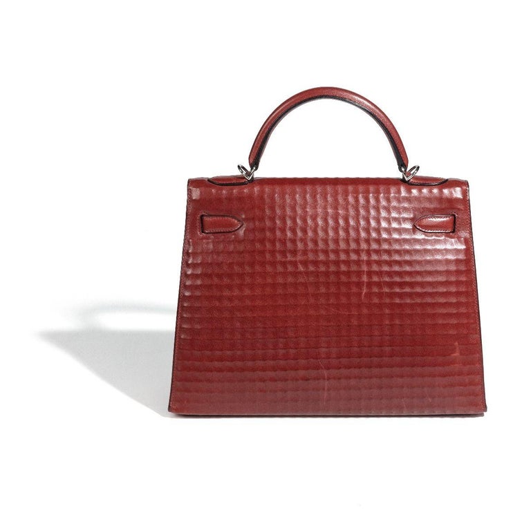 Hermes Waffle Sellier Kelly 32 Rouge For Sale at 1stDibs
