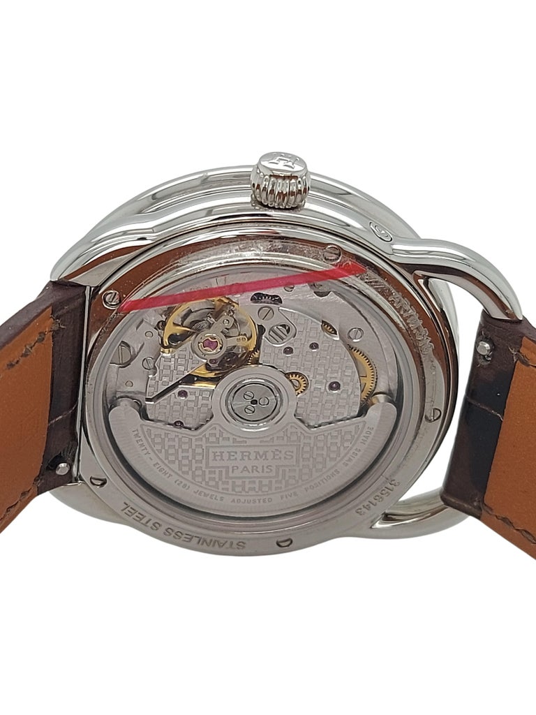 Hermes Watch Arceau Petite Lune Moon Phase Watch MOP Dial at 1stDibs ...